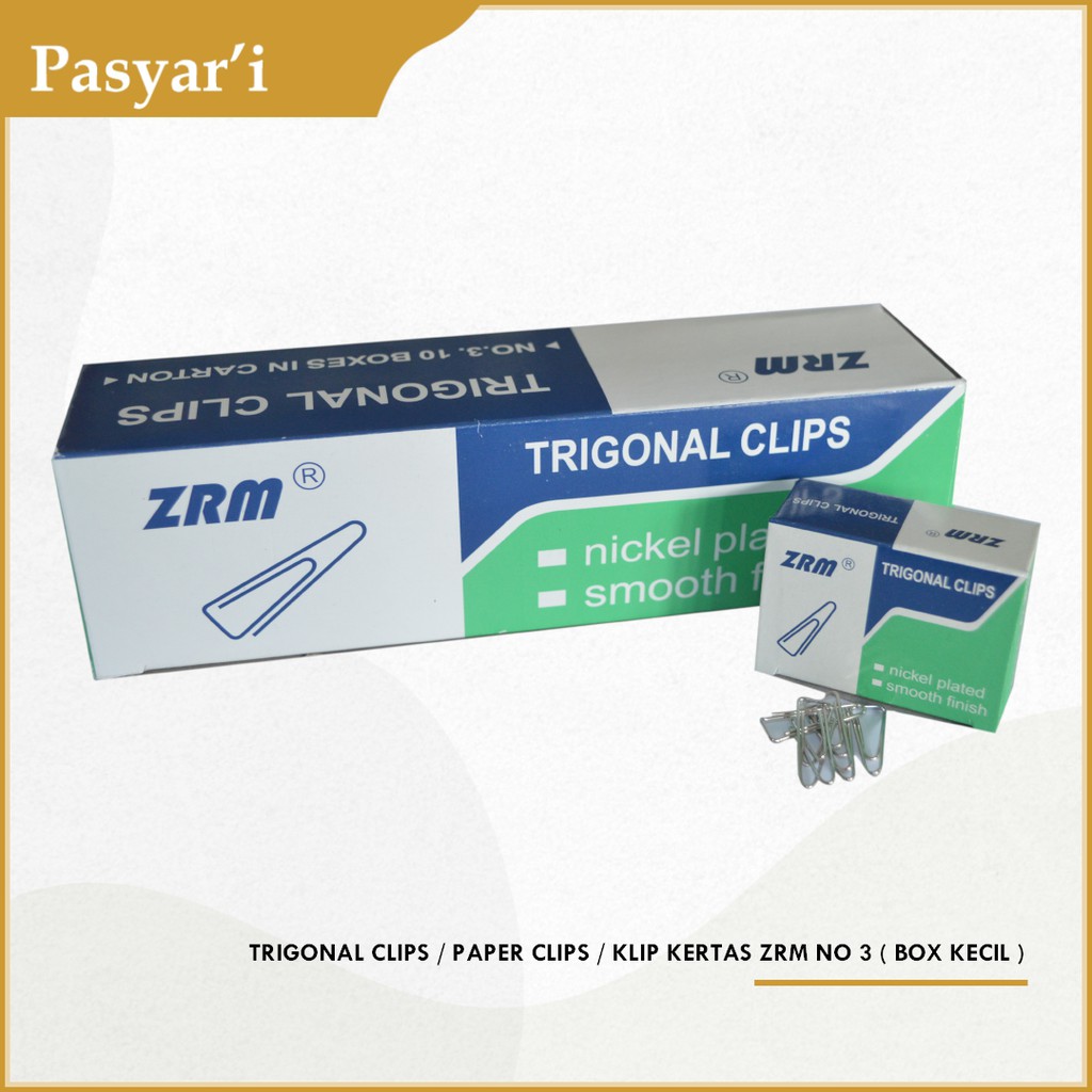 Jual Trigonal Clips Paper Clips klip kertas ZRM No 3 box kecil | Shopee ...