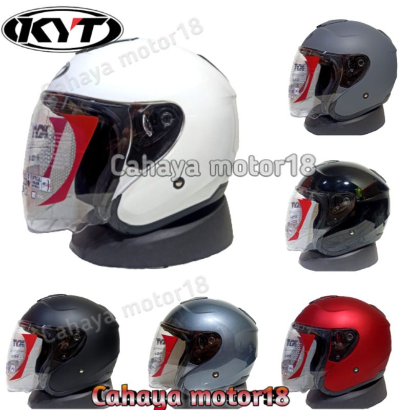 Jual HELM KYT KYOTO R SOLID WHITE|PUTIH KYT ORIGINAL | Shopee Indonesia