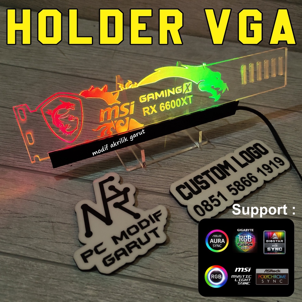 Jual HOLDER VGA LED RGB SYNC RX 6600 XT CUSTOM LOGO | Shopee Indonesia