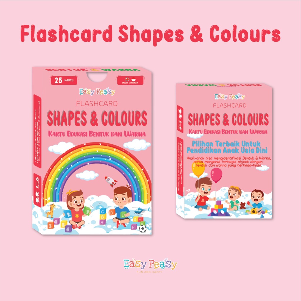 Jual Easy Peasy - Flash Card Kartu Belajar Bentuk Warna Shapes Color ...