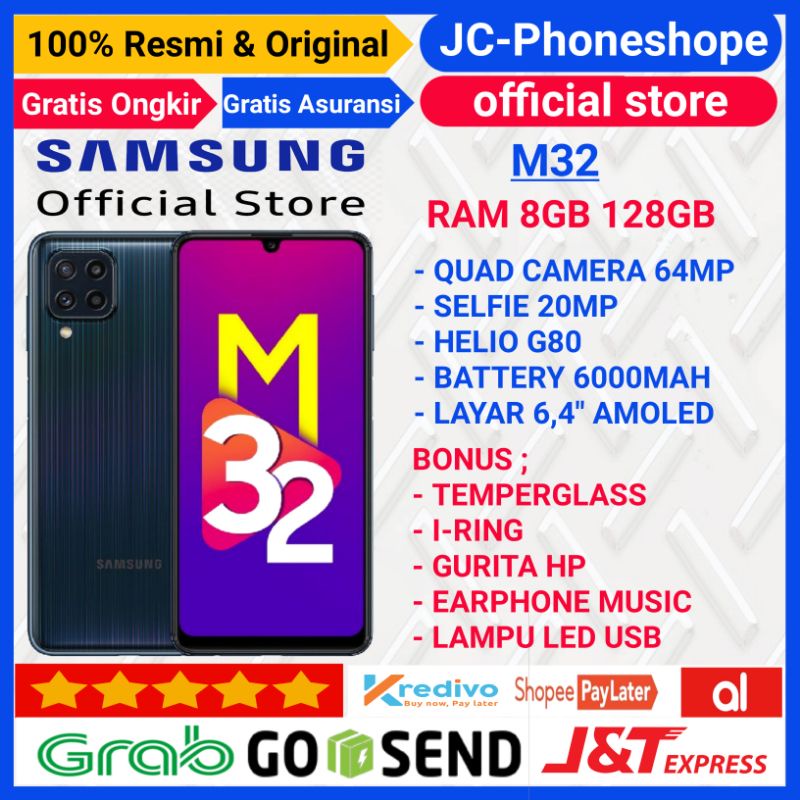 Jual SAMSUNG M32 RAM 8GB 128GB GARANSI RESMI SEIN - BONUS | Shopee ...