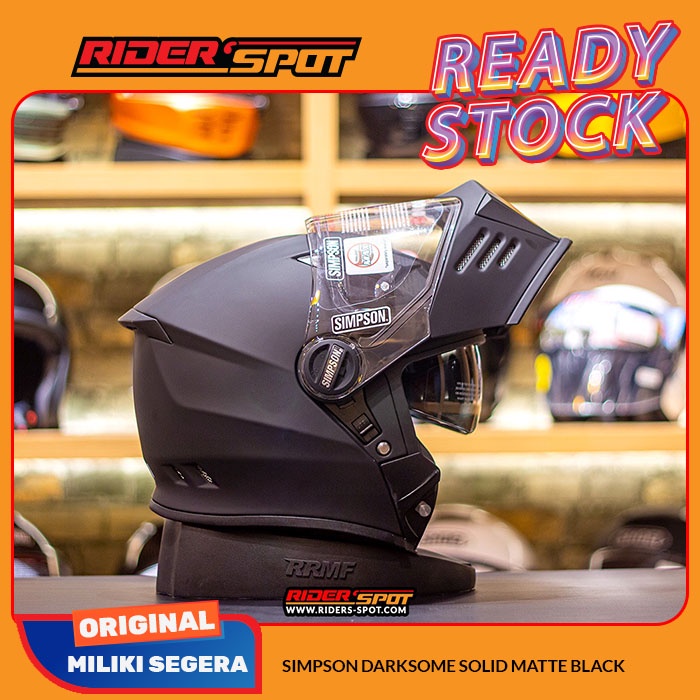 Jual Helm Motor SIMPSON Darksome Matte Black Modular Helmet Original ...
