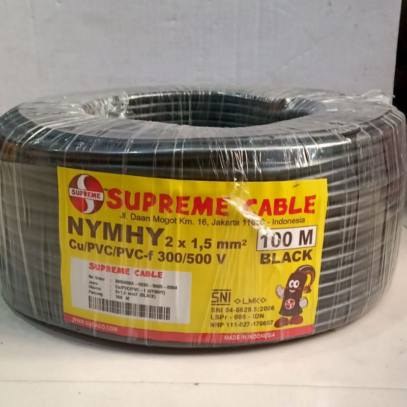 Jual Kabel Listrik NYMHY serabut 2 x 1,5mm² Supreme Per Meter | Shopee Indonesia