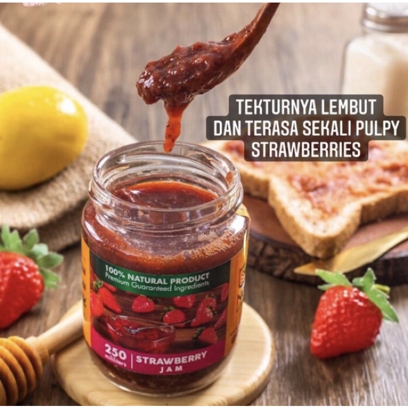 Jual Strawberry Jam / Selai strawberry Organik /selai gluten free ...