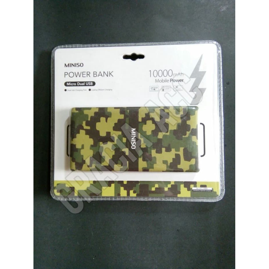 Jual Promo Powerbank / Power Bank Miniso 10000 Mah Real Capacity Army ...