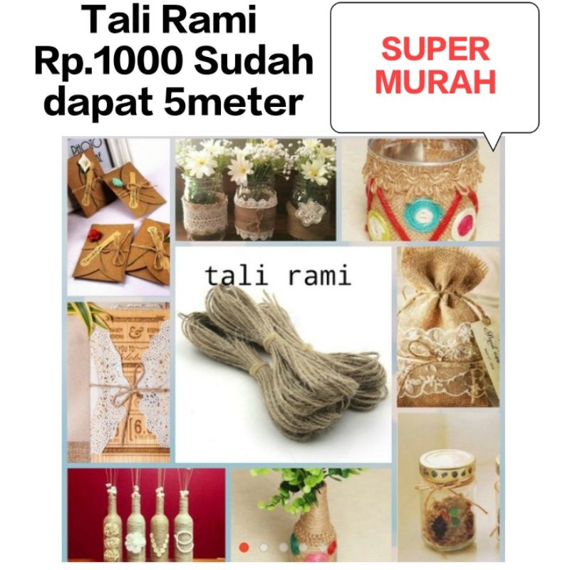 Jual (5 Meter) TALI RAMI , tali goni untuk hiasan Box dan Decor Craft ...