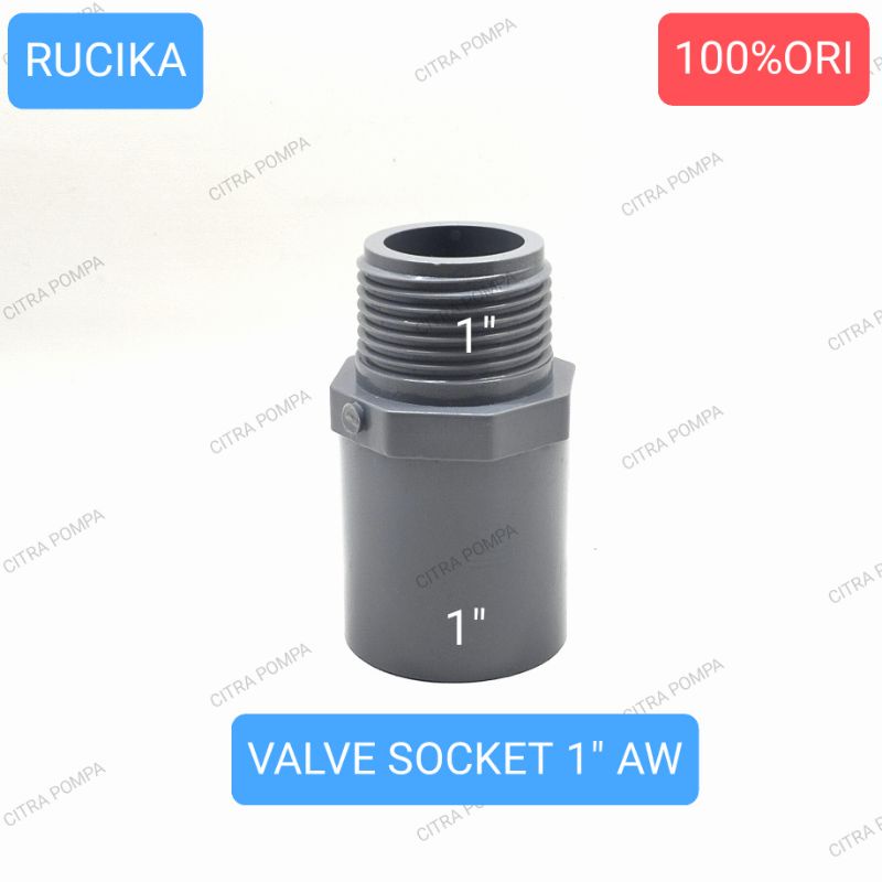 Jual RUCIKA SDL 1" AW / VALVE SOCKET 1" AW / 1X1/2" AW / SOK DRAT LUAR ...