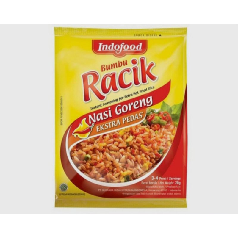 Jual BUMBU INSTAN INDOFOOD RACIK NASI GORENG EKSTRA PEDAS 20g (10 ...