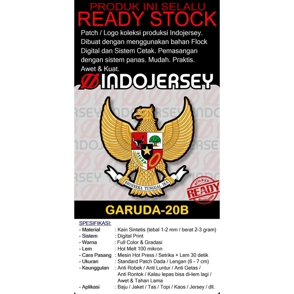 Jual Open Ds Logo Setrika Flock / Alternatif Bordir Woven - Garuda Pancasila 20B - Flock ...