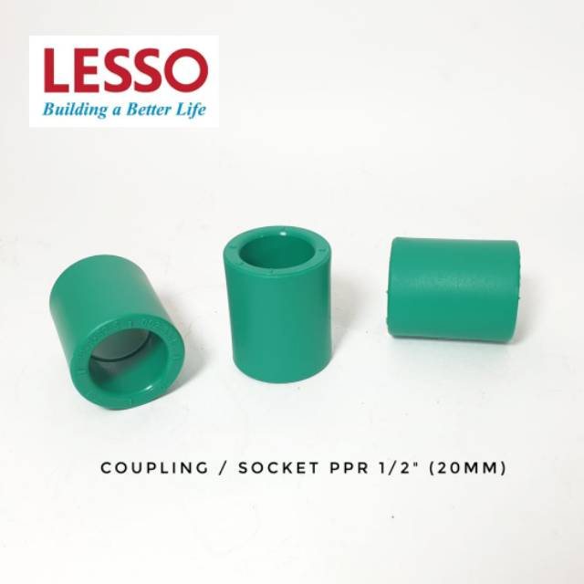 Jual LESSO PPR COUPLING / SOCKET 1/2 INCH (20MM) | Shopee Indonesia