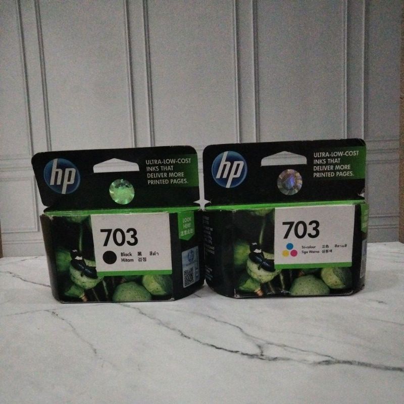Jual TINTA HP 703 BLACK/COLOUR ORIGINAL | Shopee Indonesia