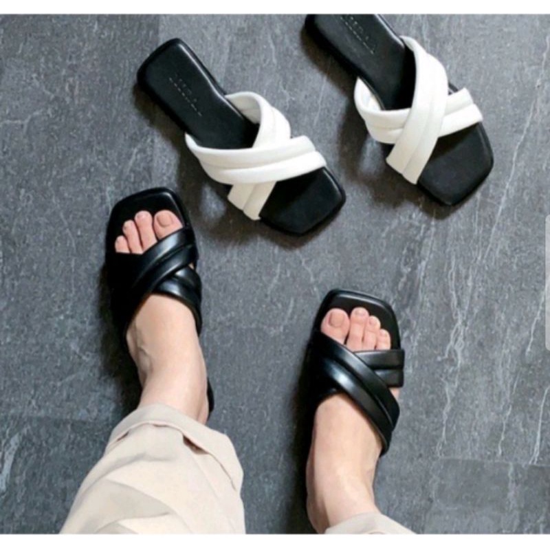 Jual SANDAL TEPLEK WANITA SILANG KEKINIAN CORAK TERBARU S07 | Shopee ...
