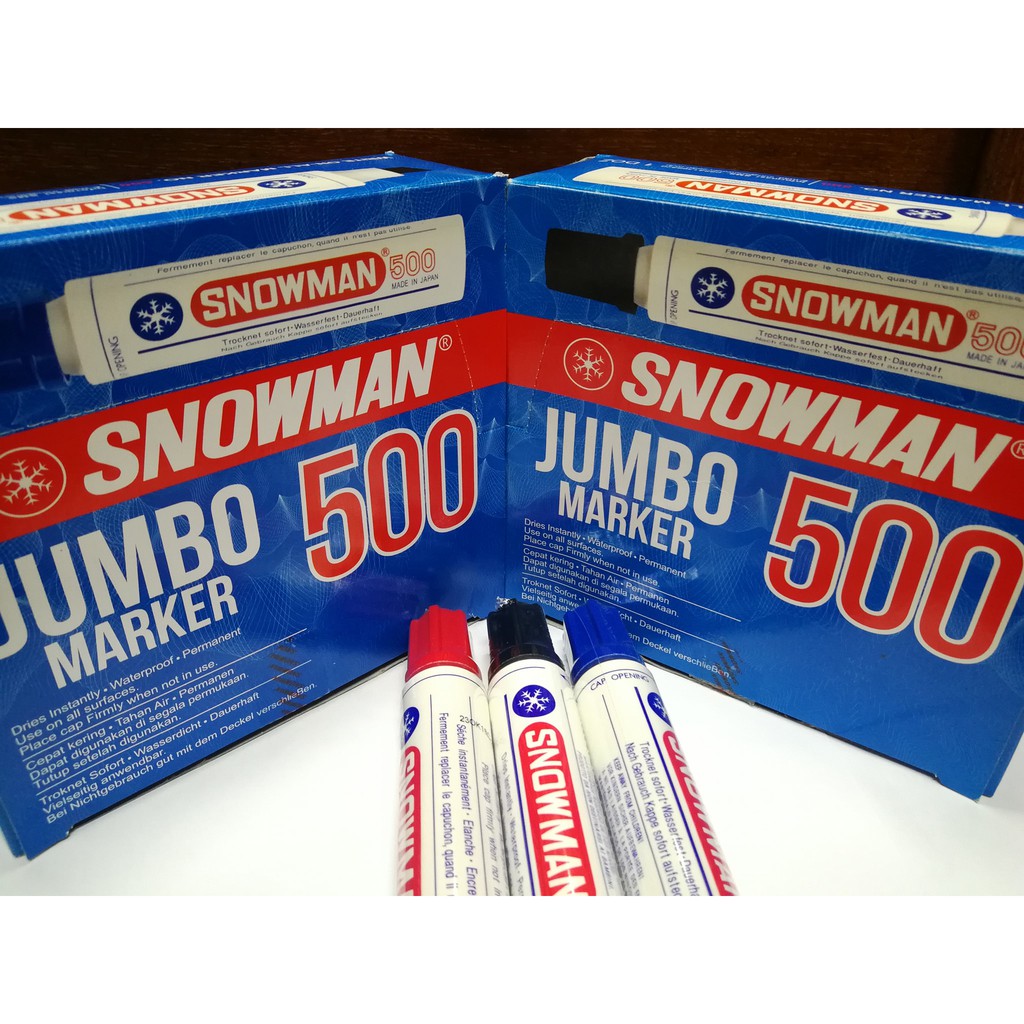 Jual SPIDOL PERMANENT JUMBO MARKER SNOWMAN 500 | Shopee Indonesia