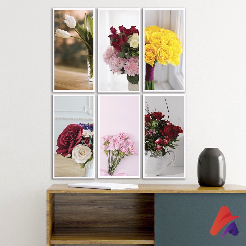 Jual HIASAN DINDING BUNGA WALL DECOR (10x20) PAJANGAN KAYU BUNGA POSTER ...