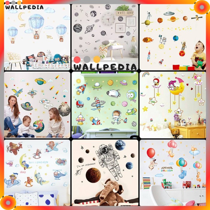Jual WALLPEDIA Wall Sticker Planets Space Ship Astronaut Balloon Stiker ...