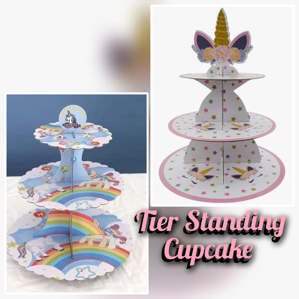 Jual Stand Cupcake 3 Tier Tempat Cake 3 Susu Karakter Unicorn Kuda Pony ...