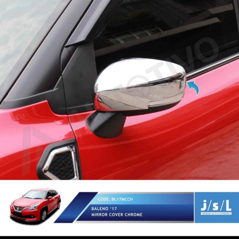 Jual cover spion mobil Baleno Hatchback Hitam & Chrome / mirror cover ...