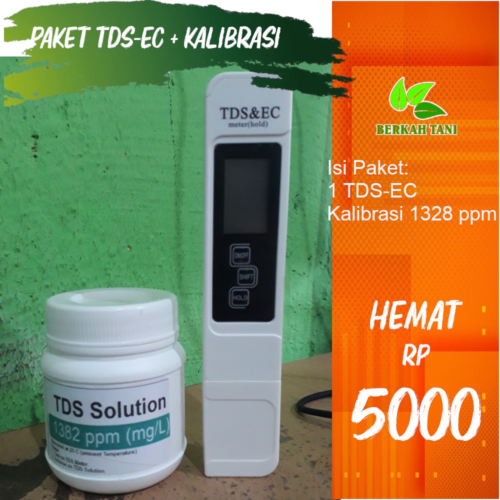 Jual Paket TDS-EC dan Cairan Kalibrasi 1382 ppm | Shopee Indonesia