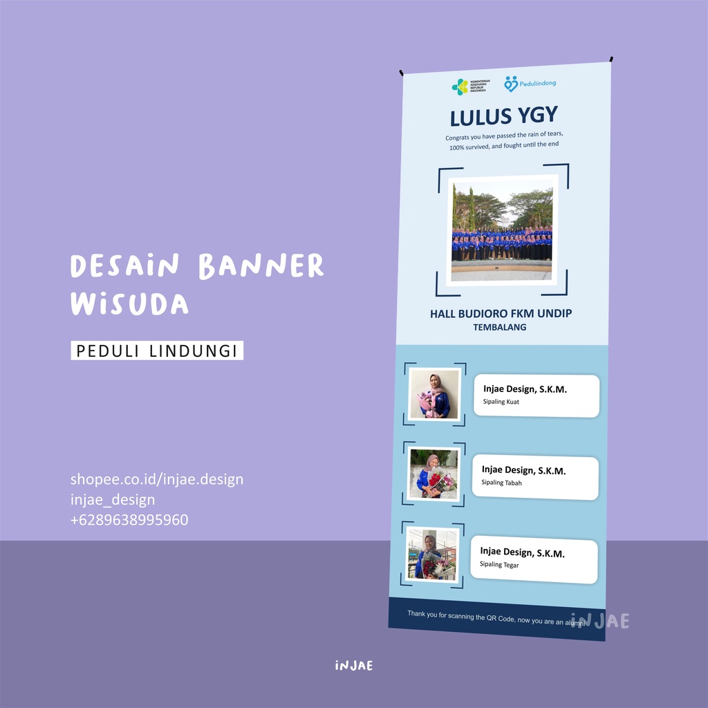 Jual INJAE DESIGN CUSTOM BANNER WISUDA PEDULI LINDUNGI XBANNER HADIAH ...