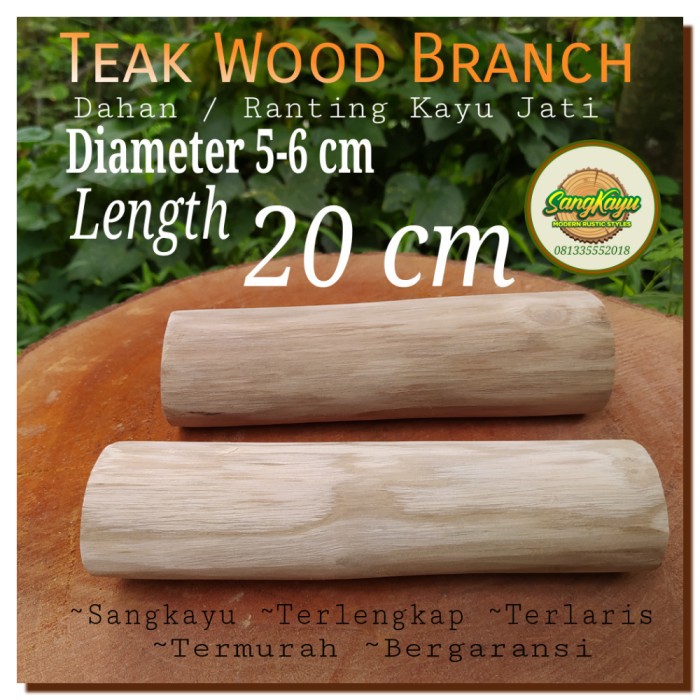Jual Dahan ranting kayu jati 5-6-20 cm teak wood branch macrame wood ...