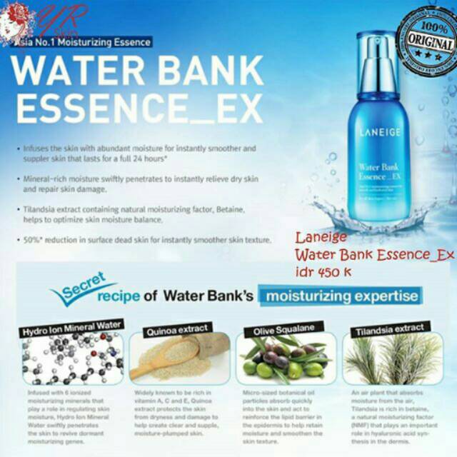 Jual LANEIGE - Water Bank Essence_EX (60 mL) | Shopee Indonesia
