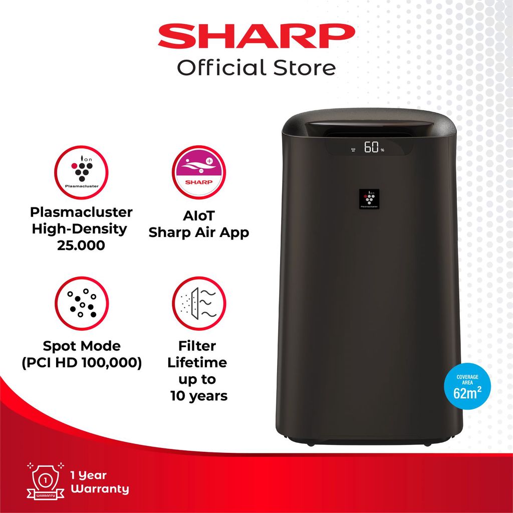 Jual Sharp Air Purifier Humidifier with AIoT KI-L80Y-T Coverage Area 50 ...