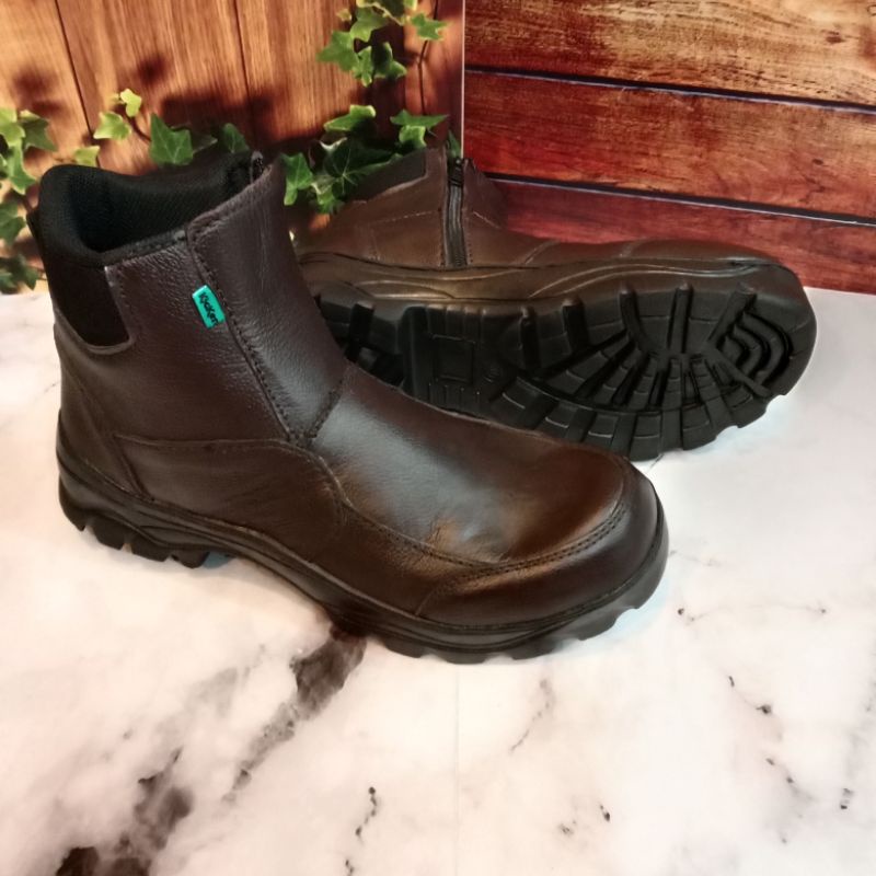 Jual Sepatu Safety Boots Resleting 100% Kulit Original | Shopee Indonesia