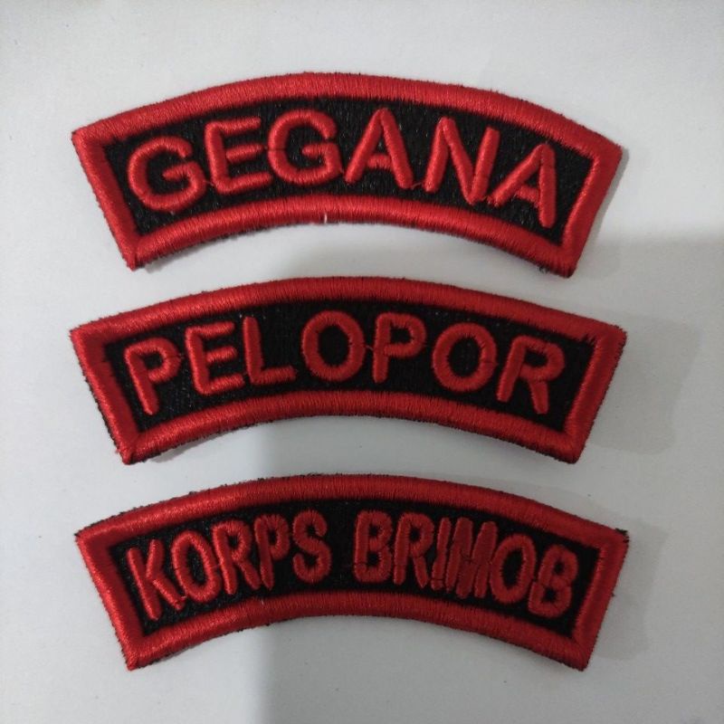 Jual Pelopor// Gegana // korps Brimob Dasar hitam Bordir timbul ...