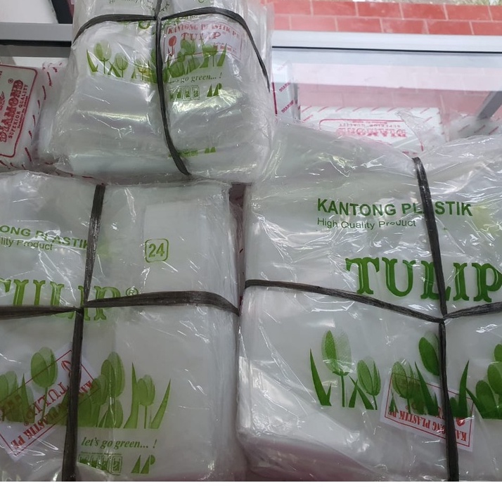 Jual plastik Kantong kresek pe bening merk tulip kualitas bagus,tebal ...