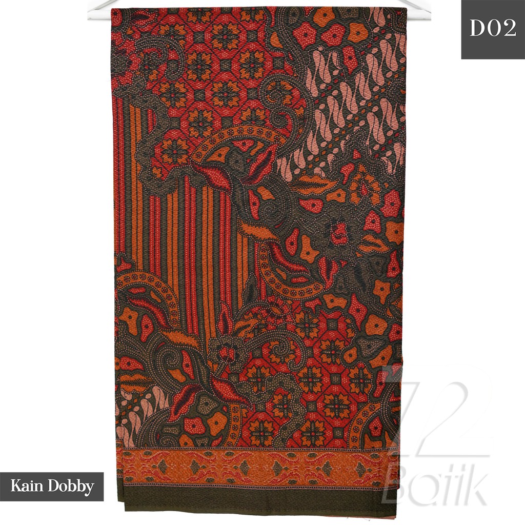 Jual KAIN BATIK PREMIUM Dobby Motif Sekar Jagad Warna Merah Orange ...