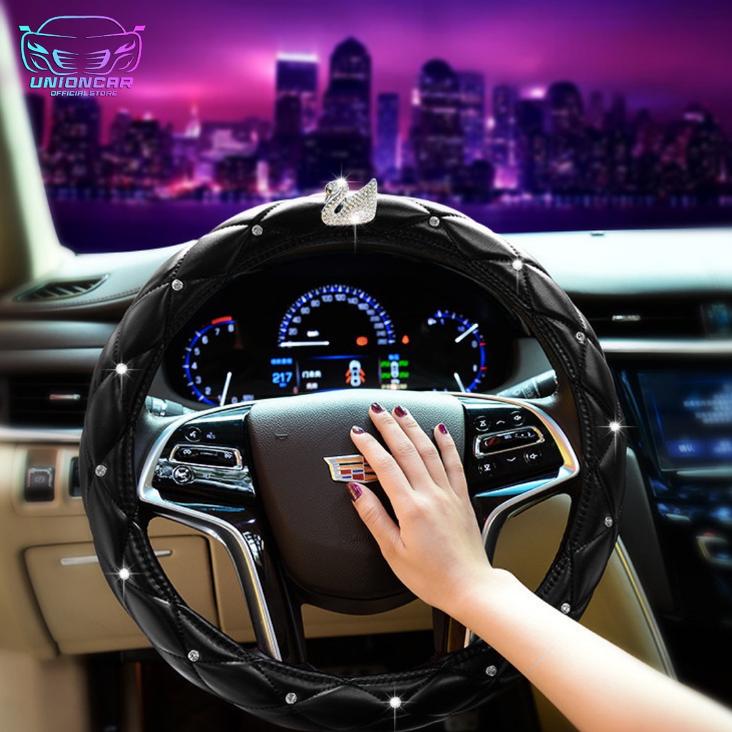 Jual Sarung Setir Mobil Kulit Desain Berlian Angsa Romantis Anti Slip ...