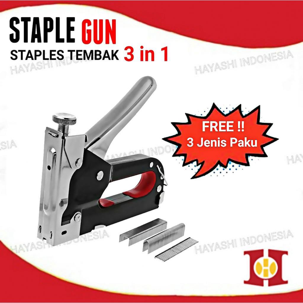 Jual Staple Staples Steples Gun Tembak 3 in 1 Jok Kulit Kayu Karpet ...