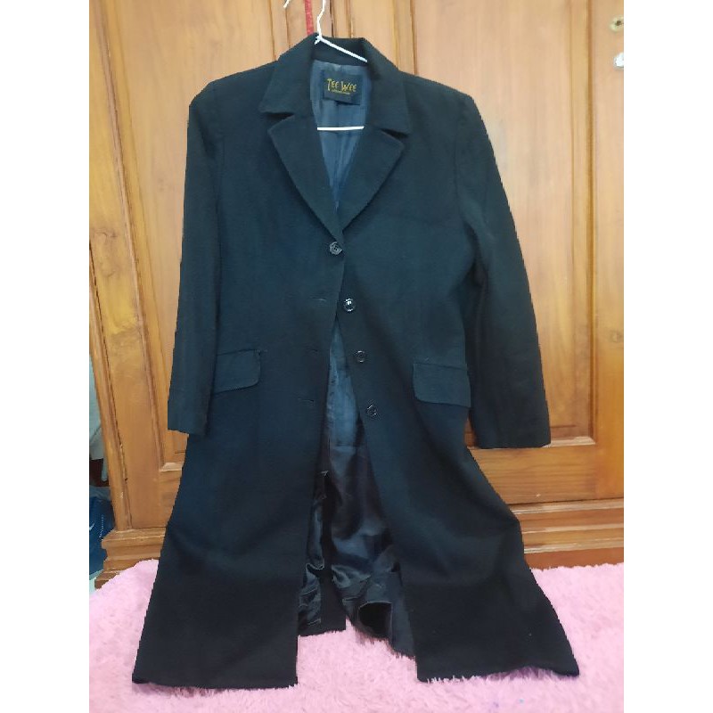 Jual coat wool hitam | Shopee Indonesia