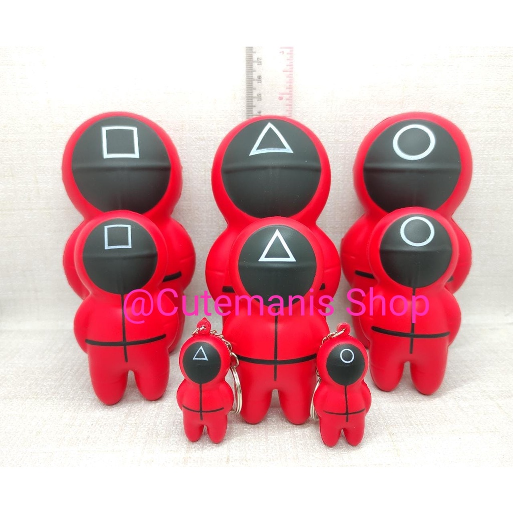 Jual Squishy Squid Game/Gantungan Kunci Squid Game Pink Soldier ...