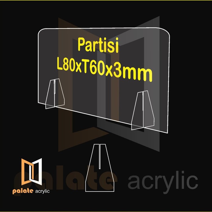 Jual PARTISI / SEKAT 60x80 / PEMBATAS MEJA AKRILIK TEBAL 3MM / PARTISI ...