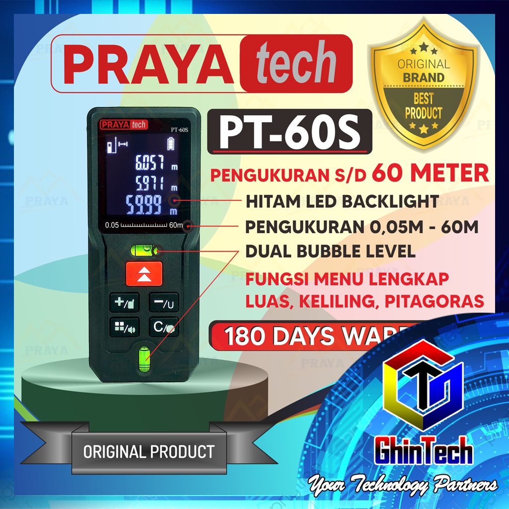 Jual Meteran Laser Digital / Laser Distance Meter / Alat Ukur Jarak Digital 40M 60M 80M 100M ...