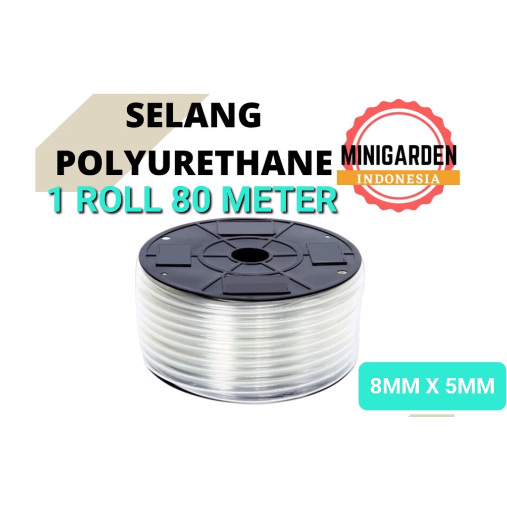 Jual SELANG PU 8MM ROLL 80 METER selang polyurethane 8 mm selang angin pneumatic | Shopee Indonesia