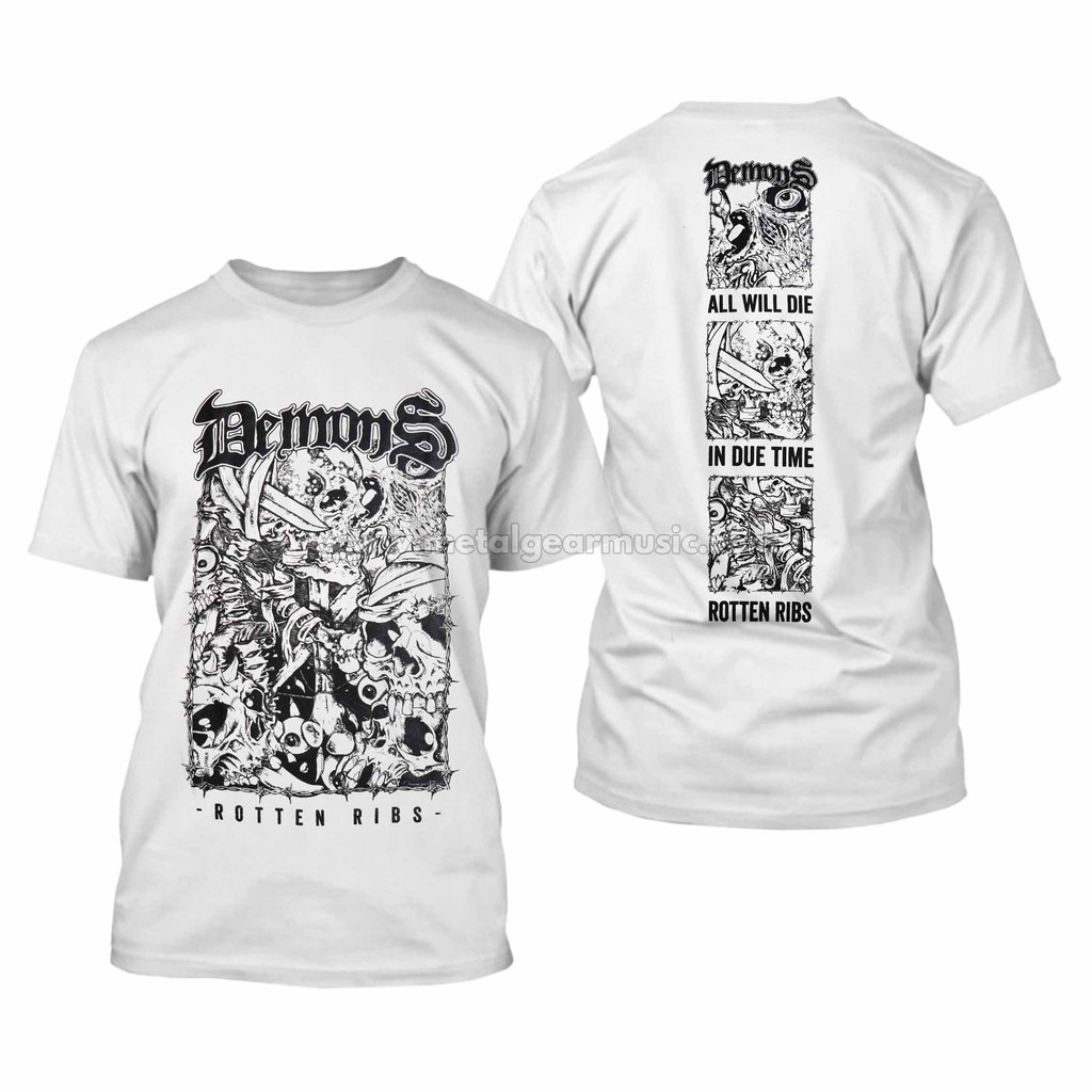 Jual ORIGINAL DEMONS - RIBS WHITE BLACK/WHITE TSHIRT | Shopee Indonesia