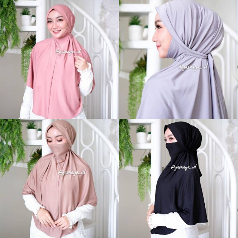 Jual JILBAB MADINA SYARI NIQAB JERSEY NON PED JILBAB INSTANT UMA JUMBO HIJAB XL | Shopee Indonesia