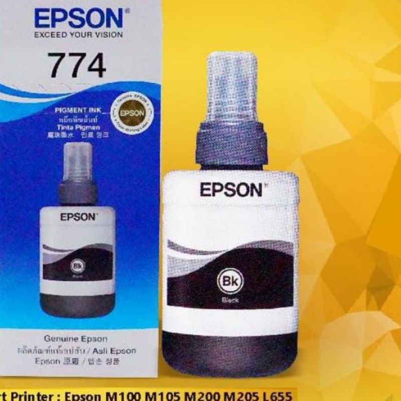 Jual Tinta Epson 774 Black Original Pigmen 140 ml T 774 | Shopee Indonesia