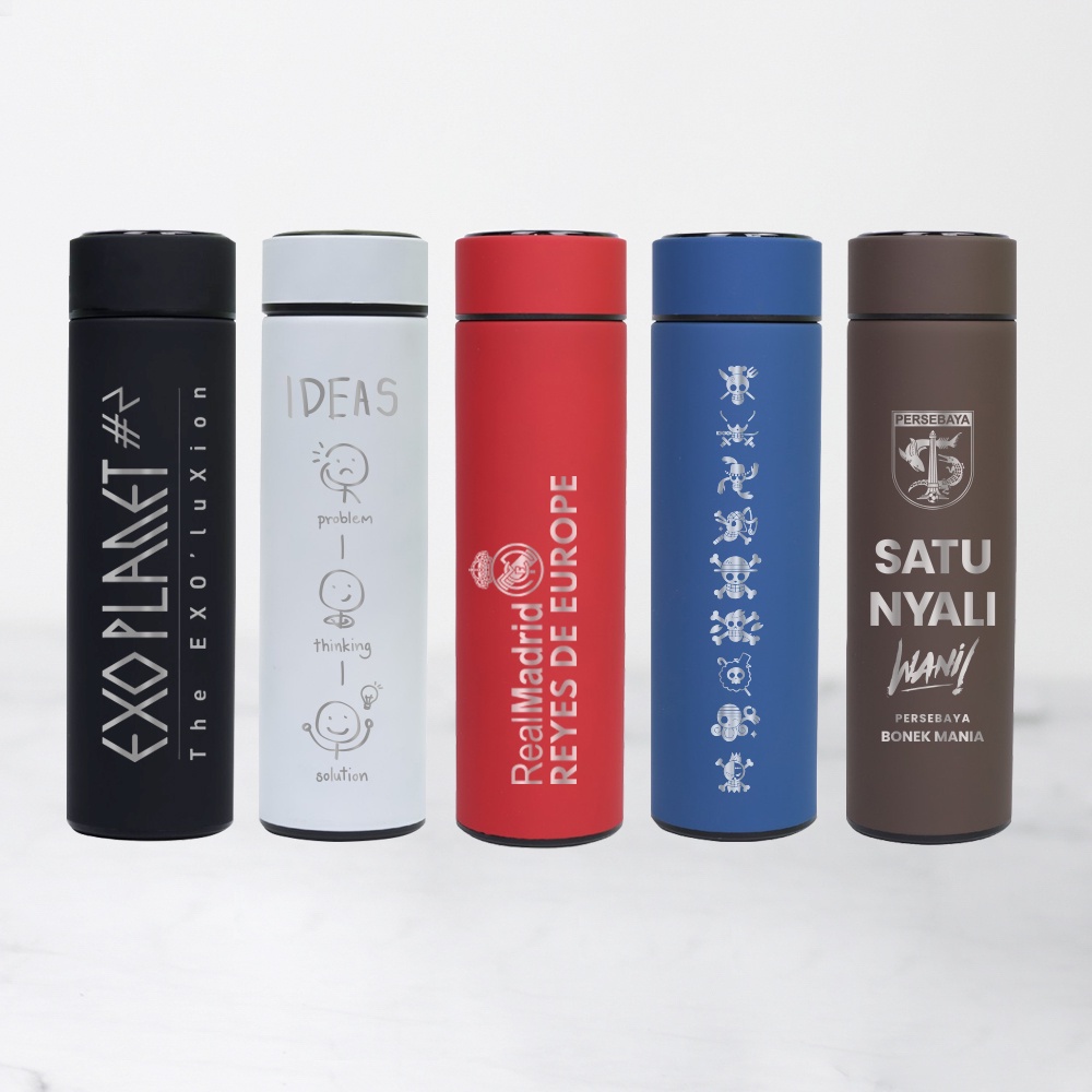 Jual Tumbler Thermos Suhu LED Display Double Wall Doff Glossy Grafir ...