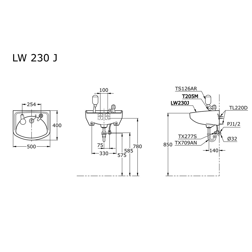 Jual TOTO WASTAFEL GANTUNG LW230J / LW 230 J WALL HUNG LAVARORY ( BODY ...