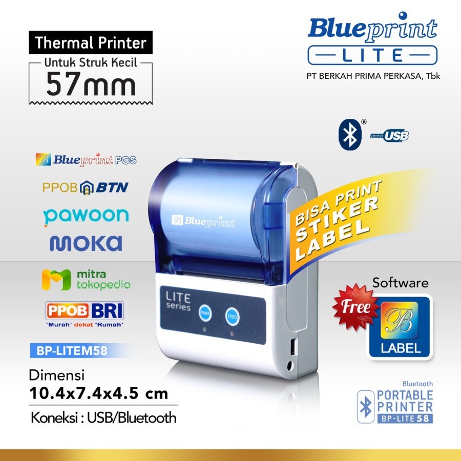 Jual Blueprint Printer Thermal Portable Bluetooth BP LITE58 | Shopee ...
