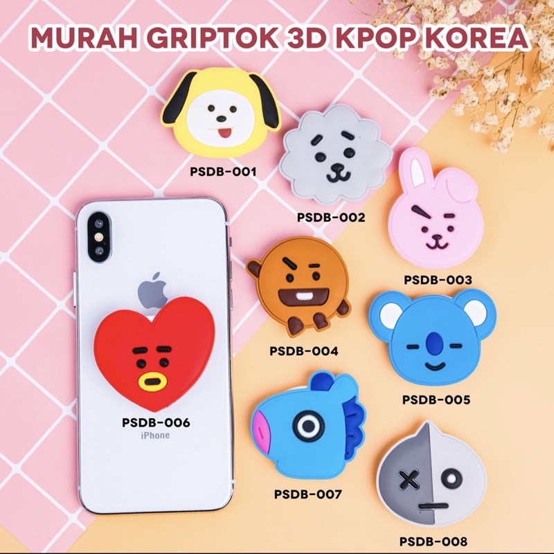 Jual GRIPTOK 3D BT21 BTS | PHONE HOLDER PVC | POPSOCKET PHONE GRIP ...