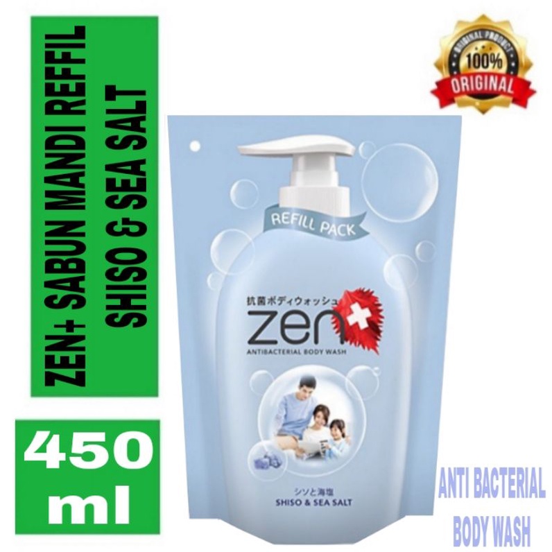 Jual ZEN+ SHISO & SEA SALT ANTI BACTERIAL BODY WASH 450 ml (Sabun Anti ...