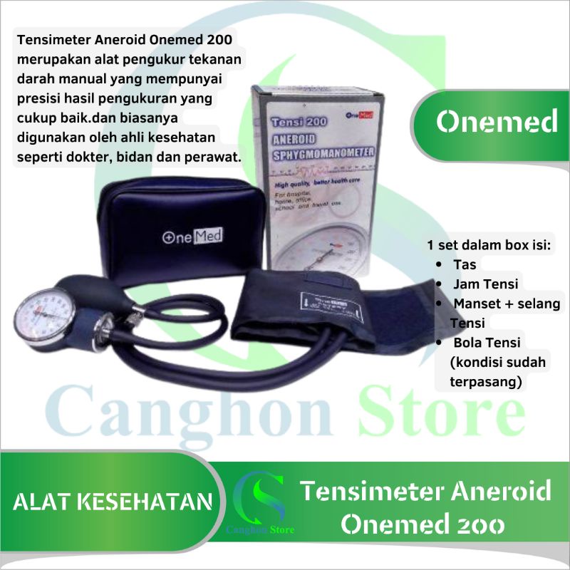 Jual Tensimeter Aneroid Onemed 200 Black Tensi Onemed Alat Ukur Tekanan ...