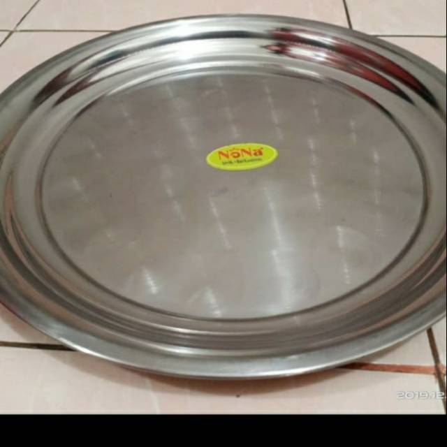 Jual Nampan bulat stainless nona ukuran 30cm | Shopee Indonesia