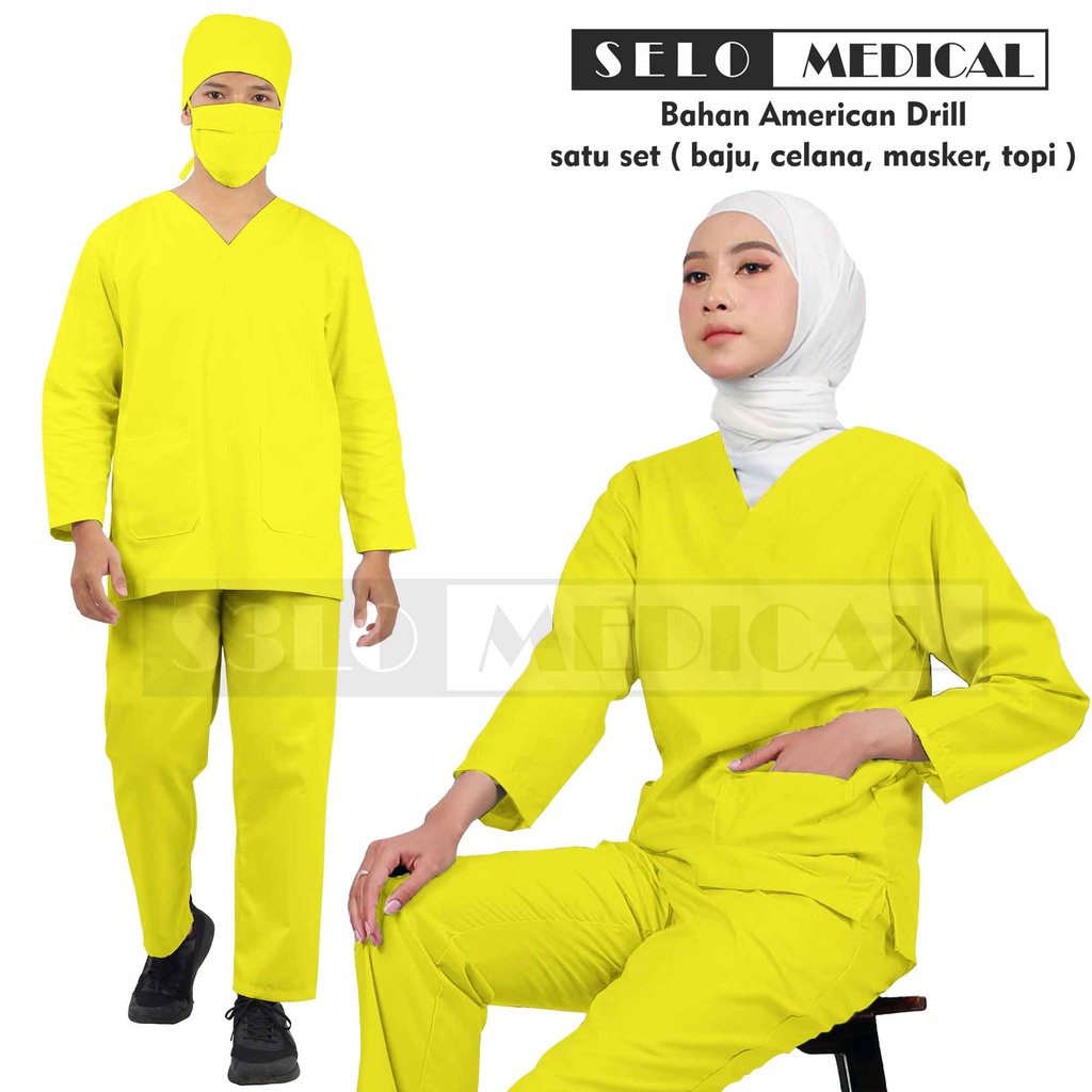 Jual FREE BORDIR NAMA Baju OK, Scrub Lengan Panjang, Baju Medis Lengan ...