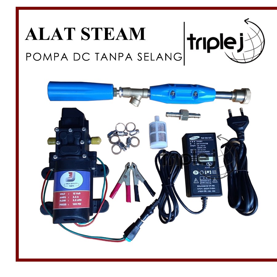 Jual Pompa DC set TANPA SELANG alat mesin cuci motor mobil AC steam ...
