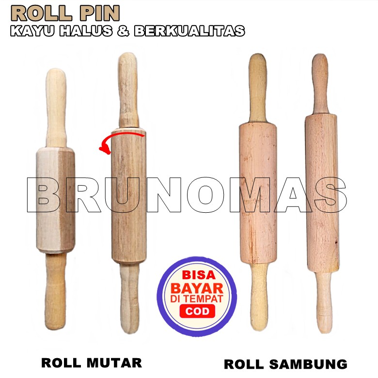 Jual ROLL PIN KAYU HALUS ALAMI - Penggilas Rolling perata adonan kue ...